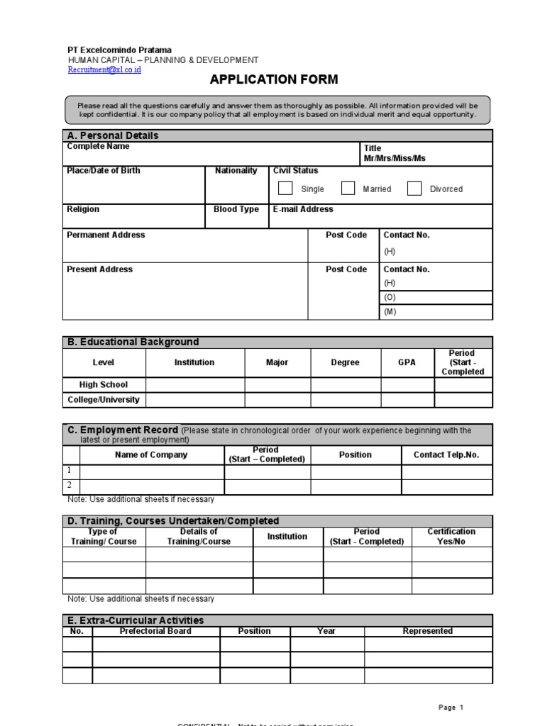 Beasiswa XL Application Form | PDF | Social Institutions | Social Science