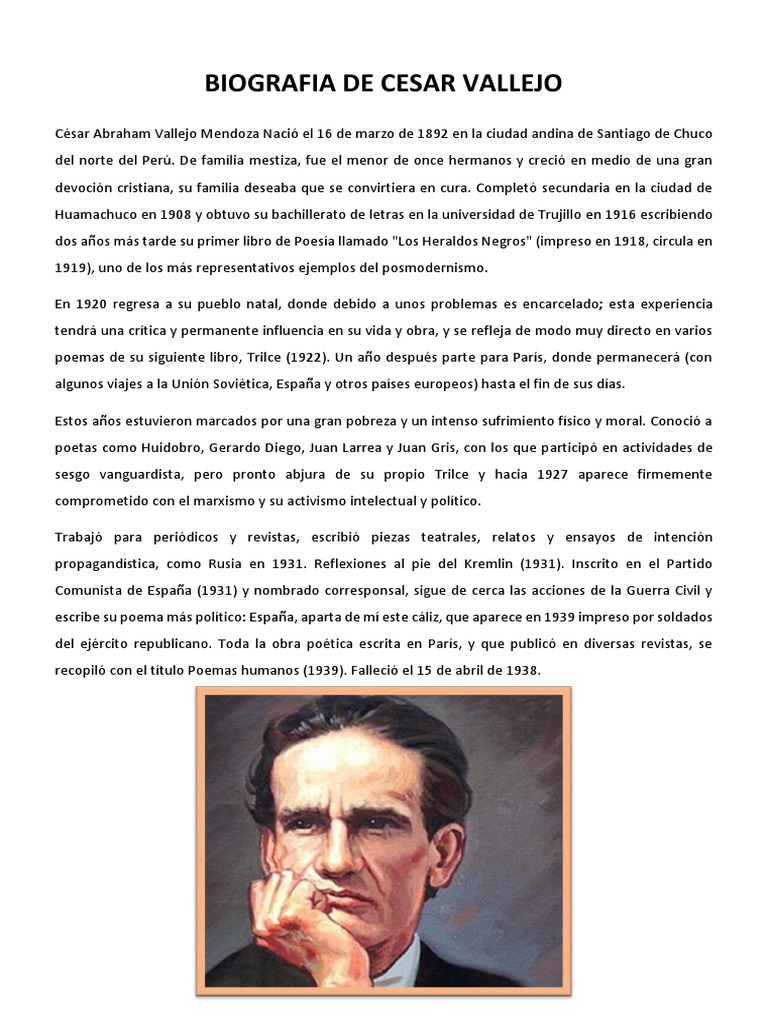 Biografia de Cesar Vallejo | PDF | Poesía