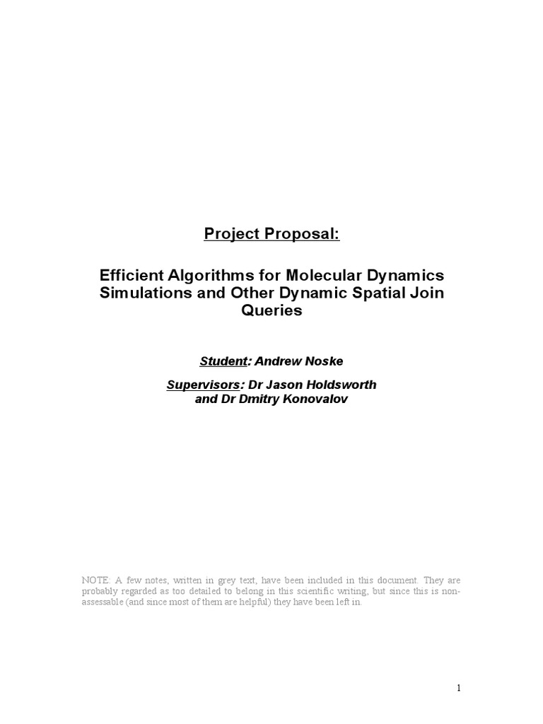 Project Proposal: Efficient Algorithms For Molecular Dynamics ...