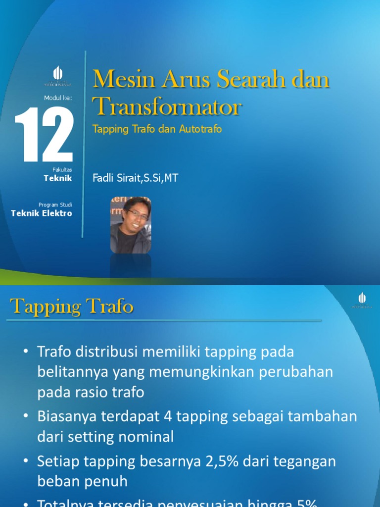 Tapping Trafo Dan Autotrafo | PDF | Metode & Bahan Ajar | Sains & Matematika