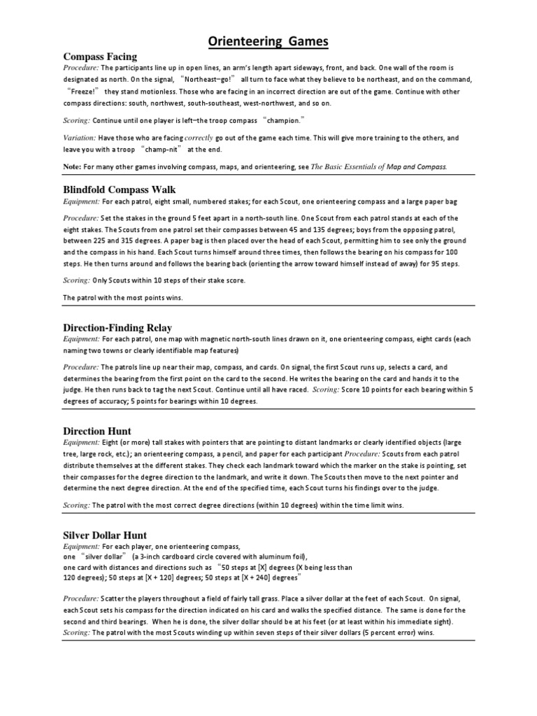 Orienteering games compass skills | PDF | Compass | Water Transport