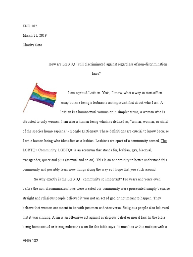 Eng 102 Project 1 | PDF | Discrimination | Lgbt