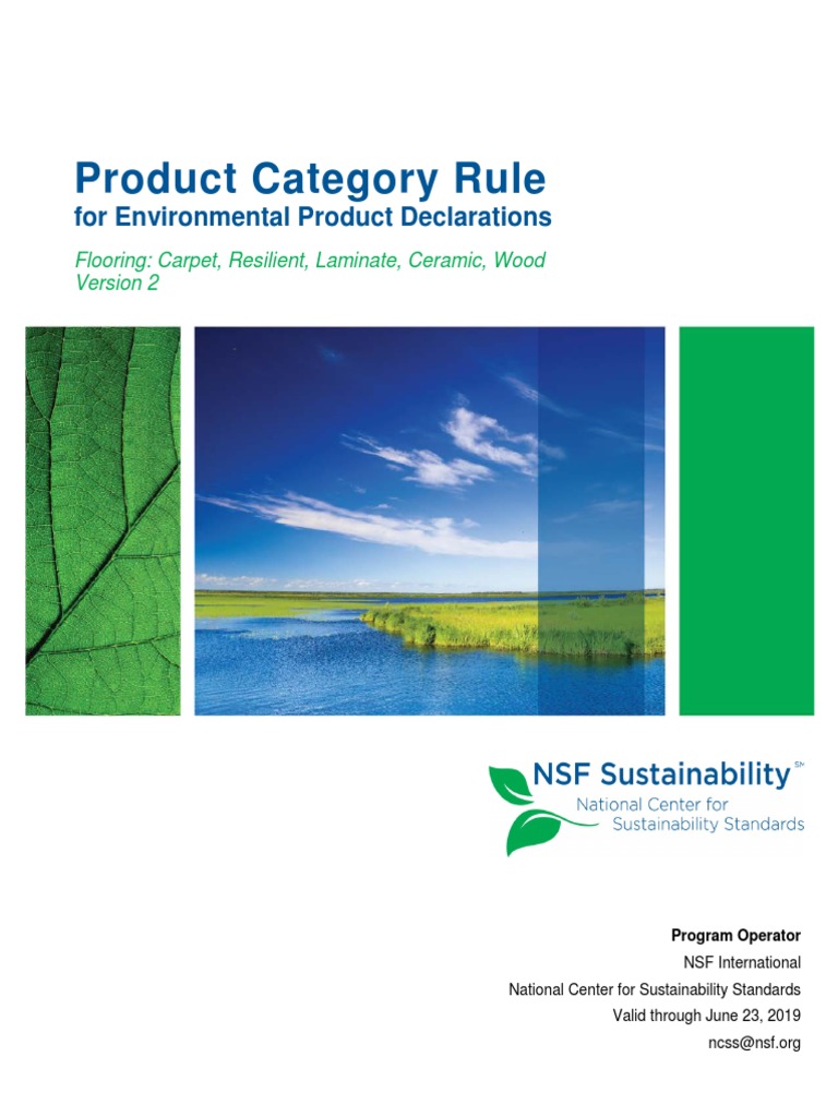 Product Category Rule For Environmental Product Declarations Pdf