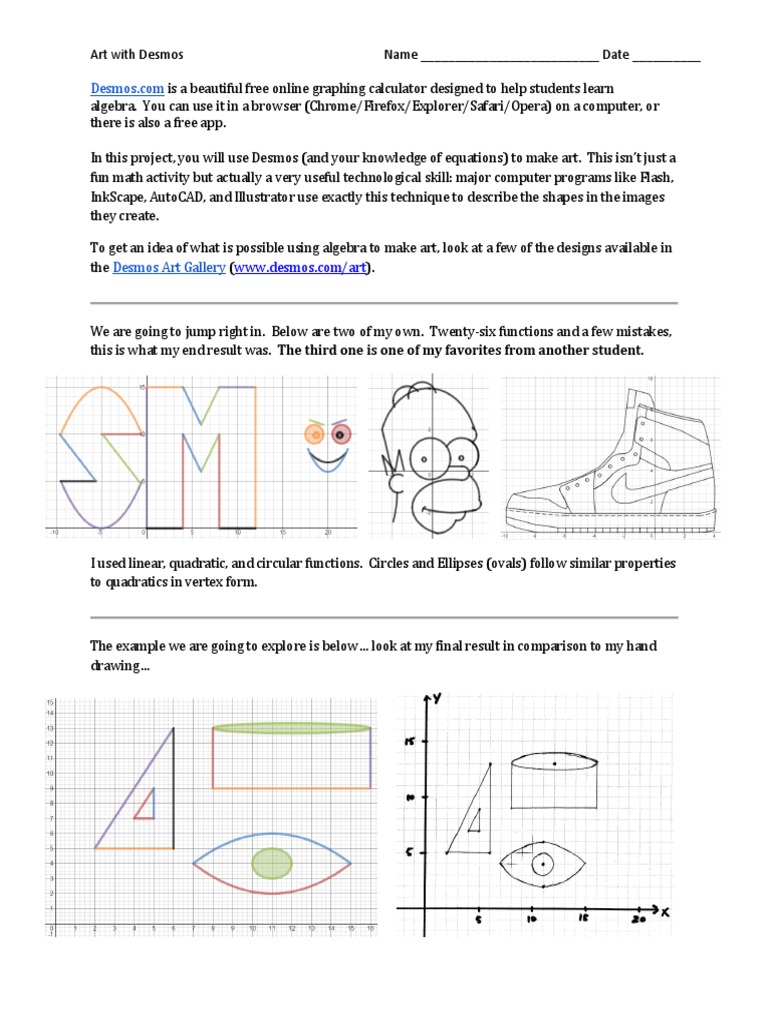 Art Desmos | PDF | Quadratic Equation | Equations