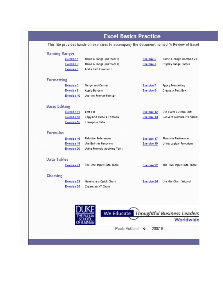 Excel Basics Practice Naming Ranges Pdf Microsoft Excel Menu Computing
