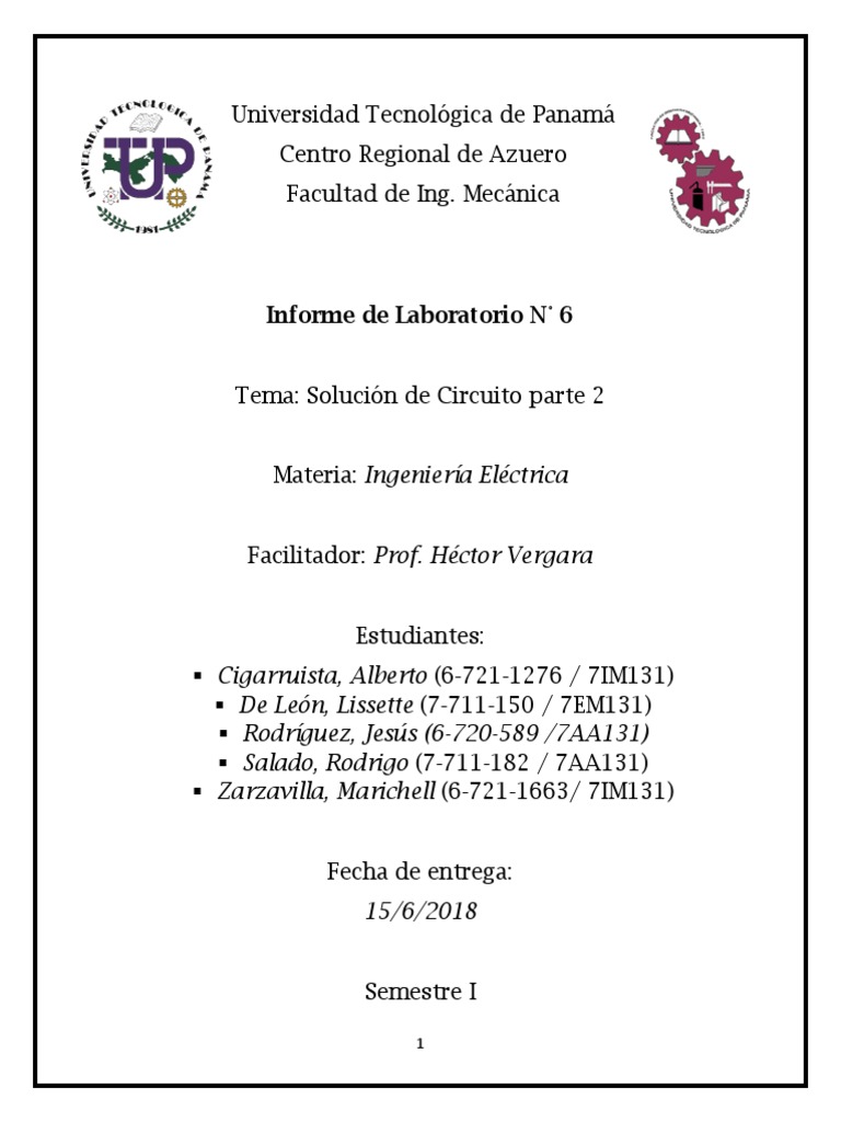 Laboratorio 6 de Ing Electrica | PDF