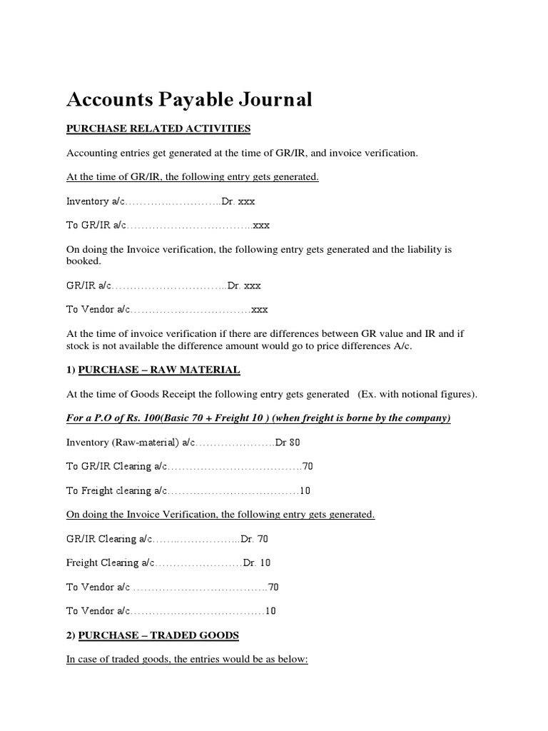 GR/IR Accounting Entries Overview | PDF | Debits And Credits | Cheque