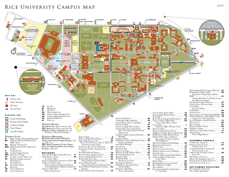 Rice University Color Campus Map | PDF | Economy Of The United States ...