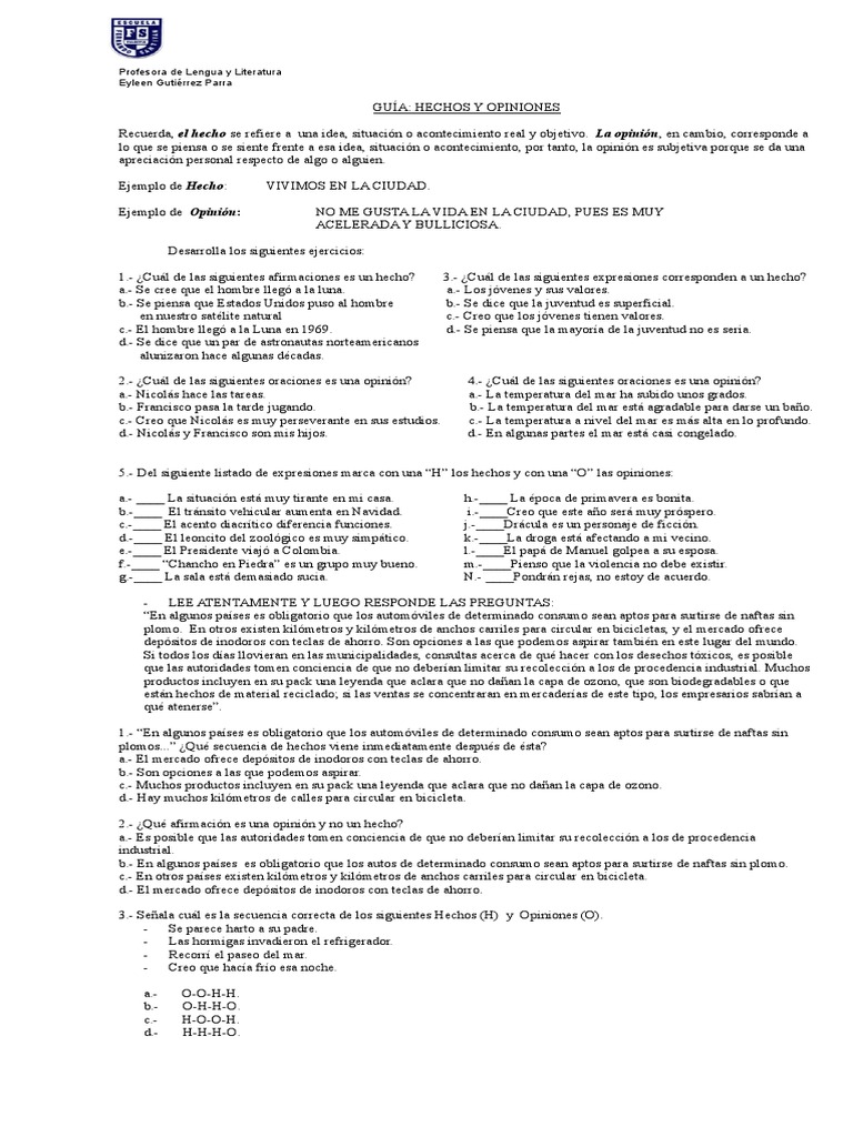 Guia de Hechos y Opiniones | PDF | Luna | Gasolina