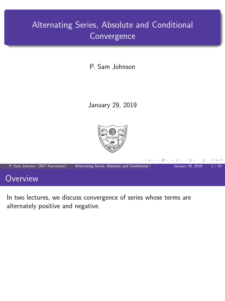 Alternating Series, Absolute and Conditional Convergence-1 | PDF ...