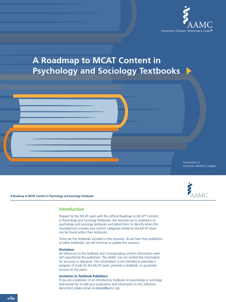 A Roadmap To MCAT Content in Psychology and Sociology Textbooks | PDF ...