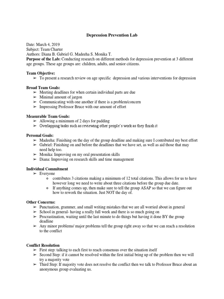 Team Charter PDF Behavior Modification Communication