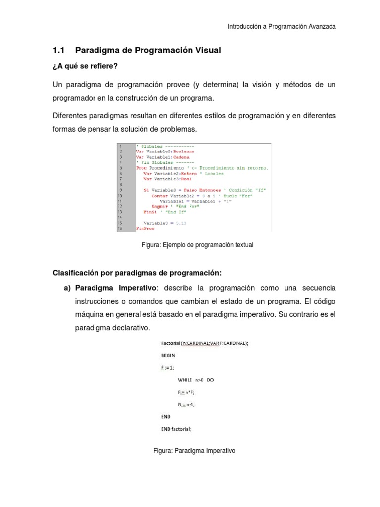 1.1 Paradigma de Programación Visual LISTO | PDF | Programacion Funcional | Objeto (informática)