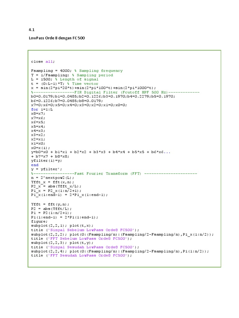 Laporan Tugas Digital Filter FIR | PDF | Sampling (Signal Processing ... Laporan Tugas Digital Filter FIR | PDF | Sampling (Signal Processing ...