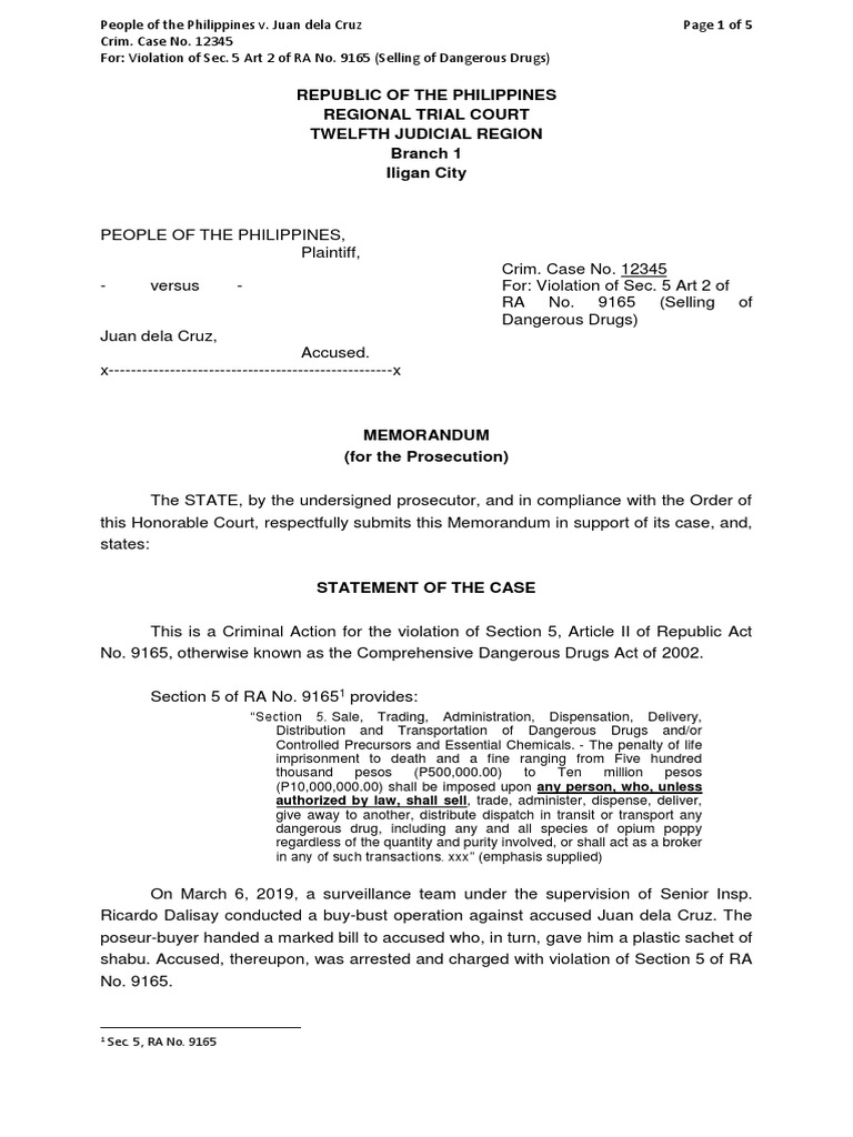 Memorandum Prosecution | PDF | Entrapment | Government Information