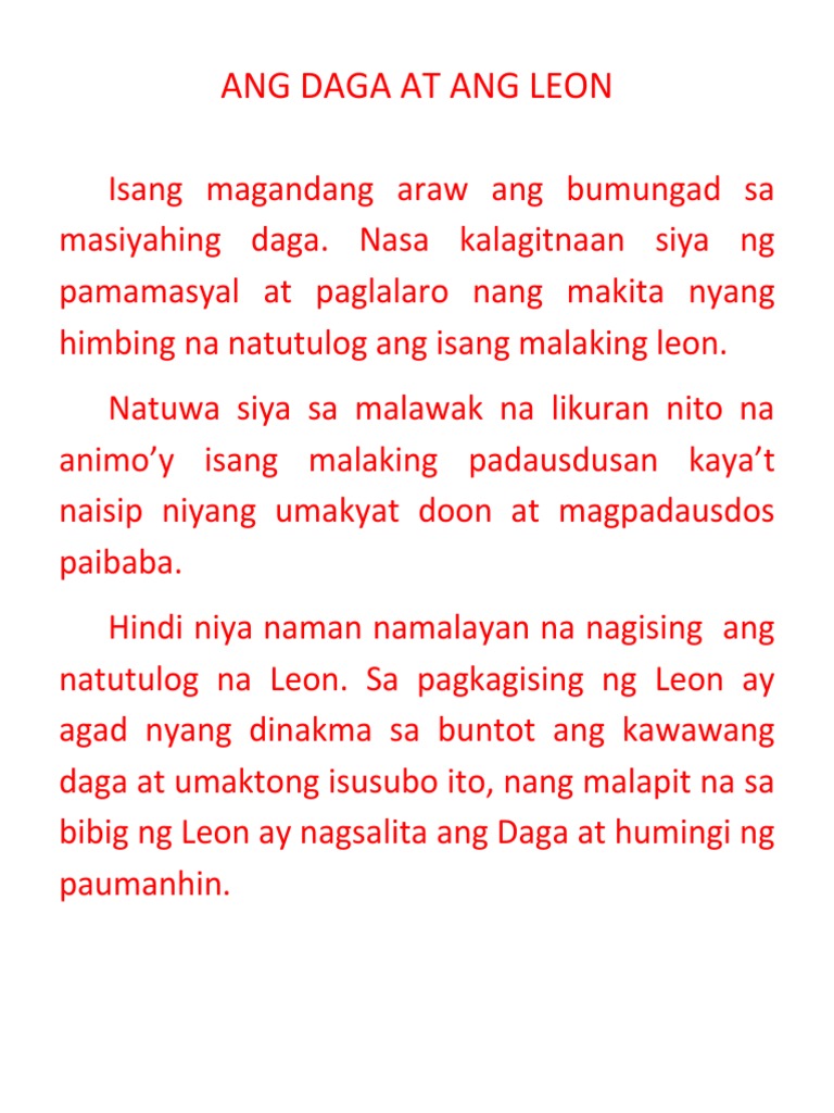 Ang Daga at Ang Leon | PDF