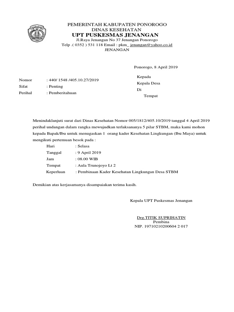 Surat Tindak Lanjut | PDF