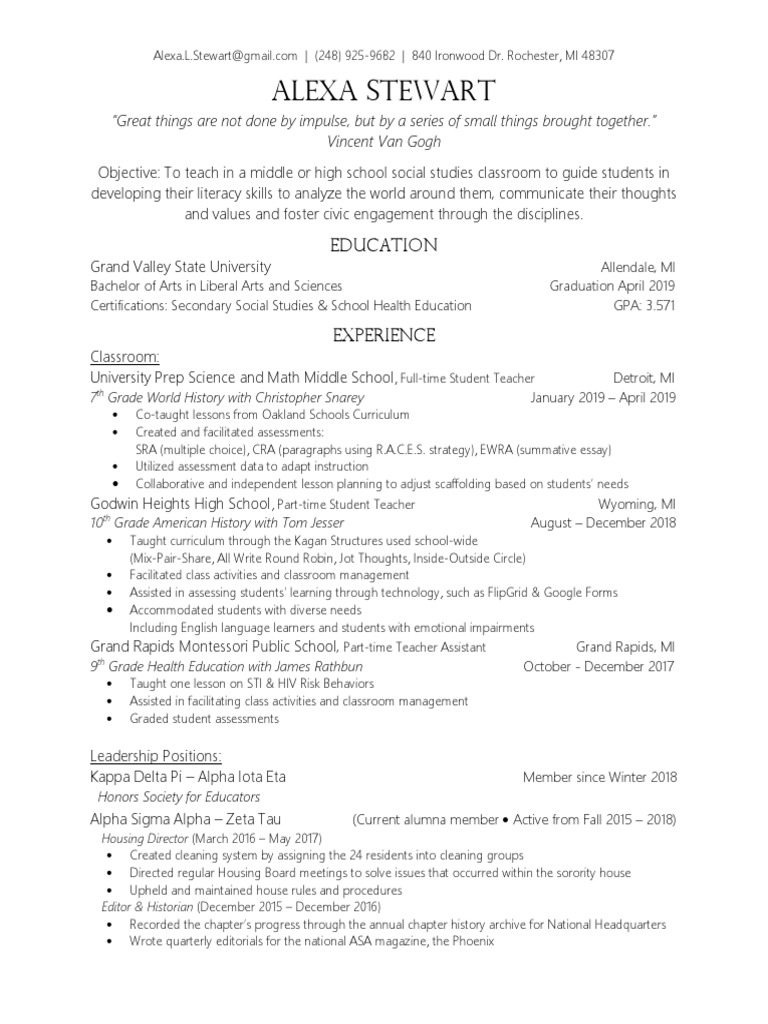 Stewart - Resume | Download Free PDF | Teachers | Curriculum