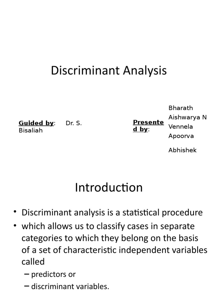 Discriminant Analysis | PDF | Data Analysis | Dependent And Independent ...