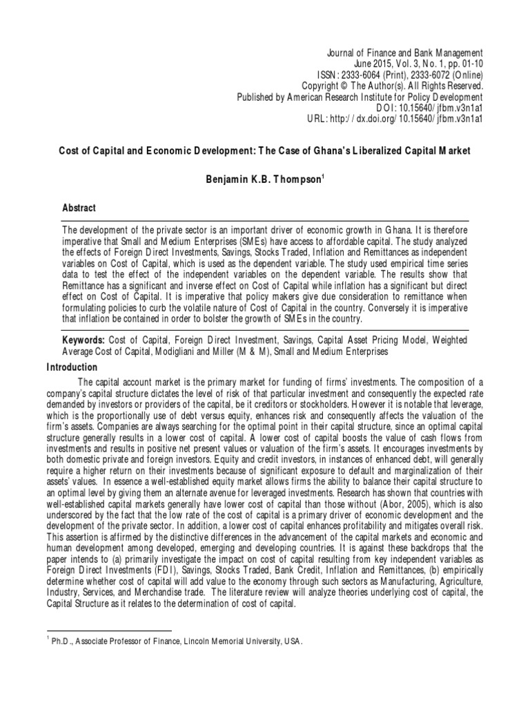 Cos of Capital | PDF | Cost Of Capital | Stock Market