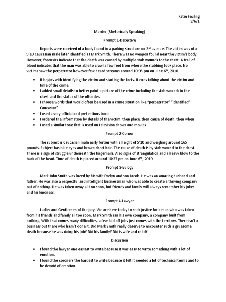 Murder Rhetorically Speaking | PDF | Crime Thriller | Violence