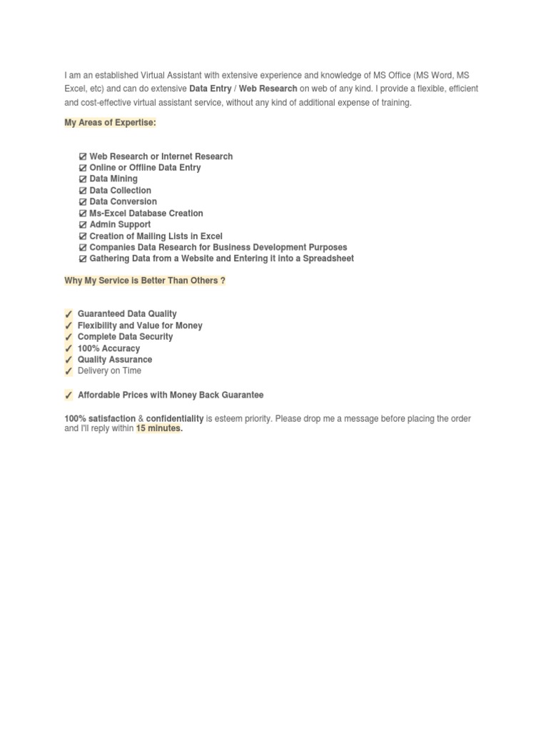 Expert Virtual Assistant Services | PDF | Computers
