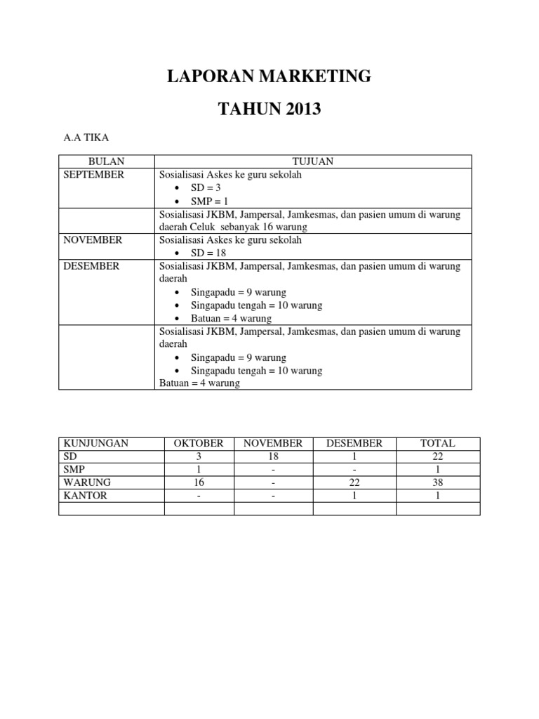 Laporan Marketing | PDF