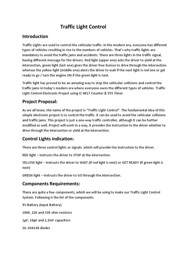 Arslan Proposal | PDF | Traffic Light | Traffic