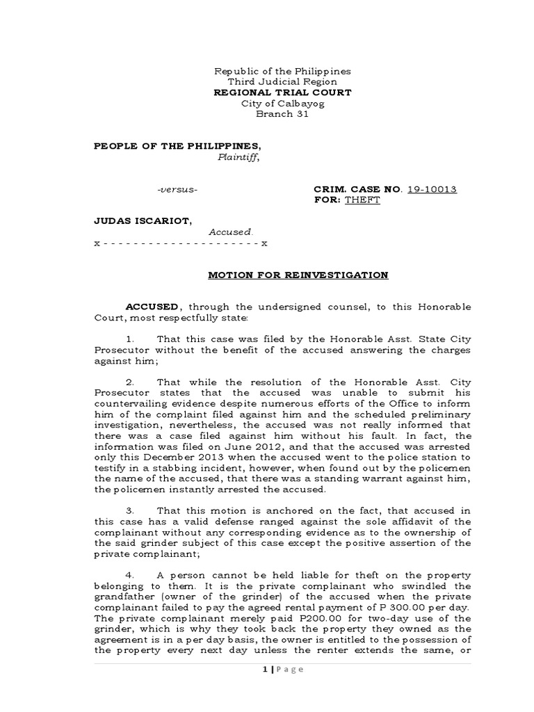 Regional Trial Court: - Versus | PDF | Prosecutor | Legal Procedure