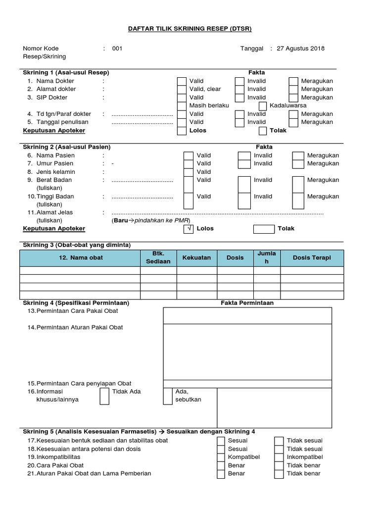 Skrining Resep | PDF
