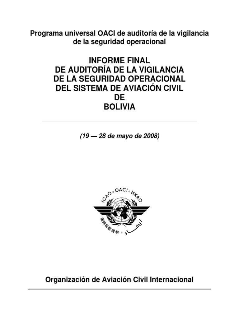 ICAO-USOAP Final Audit Report PDF | PDF | Aeropuerto | Auditoría