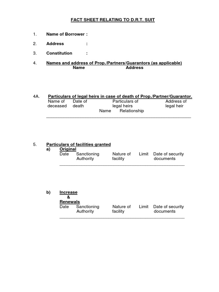 Fact Sheet - DRT Suit | PDF | Security Interest | Interest