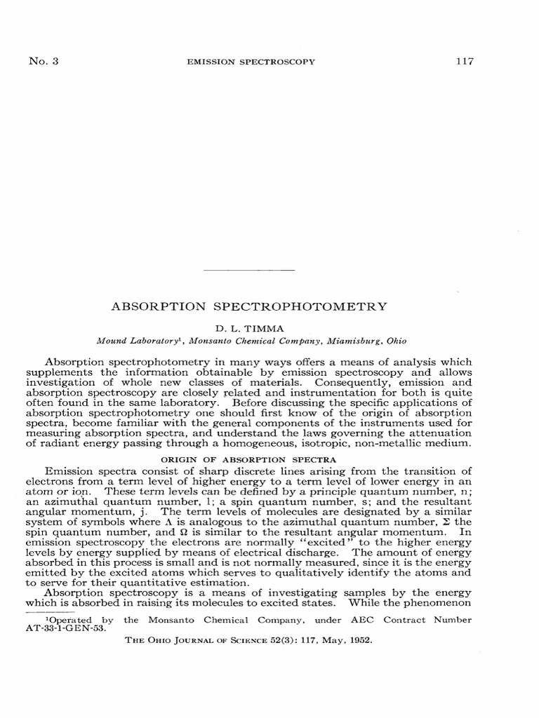 Absorption Spectrophotometry: No. 3 Emission Spectroscopy 117 ...