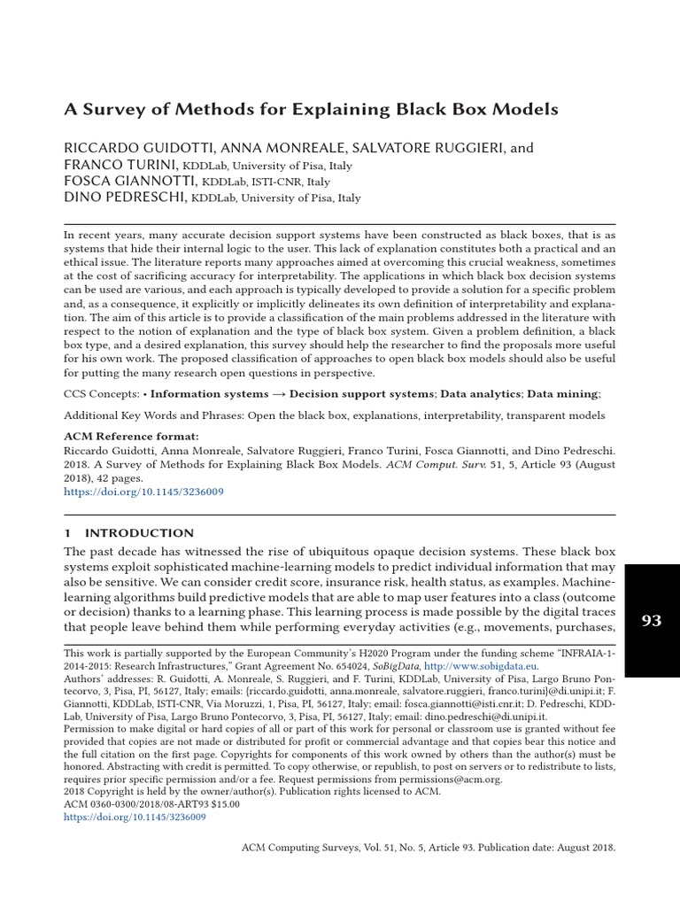 A Survey of Methods For Explaining Black Box Models | PDF | Machine Learning | Statistical ...