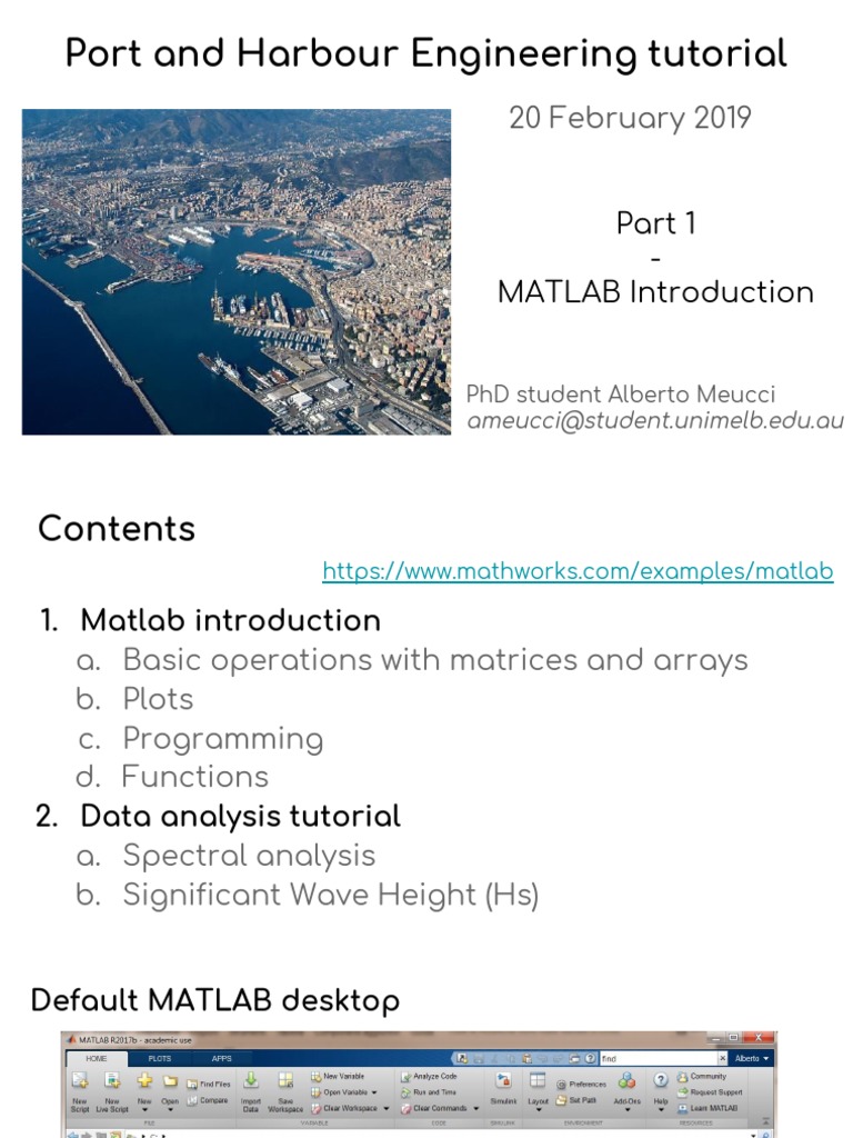 MATLAB Tutorial for Port and Harbour Engineering | PDF | Matlab ...