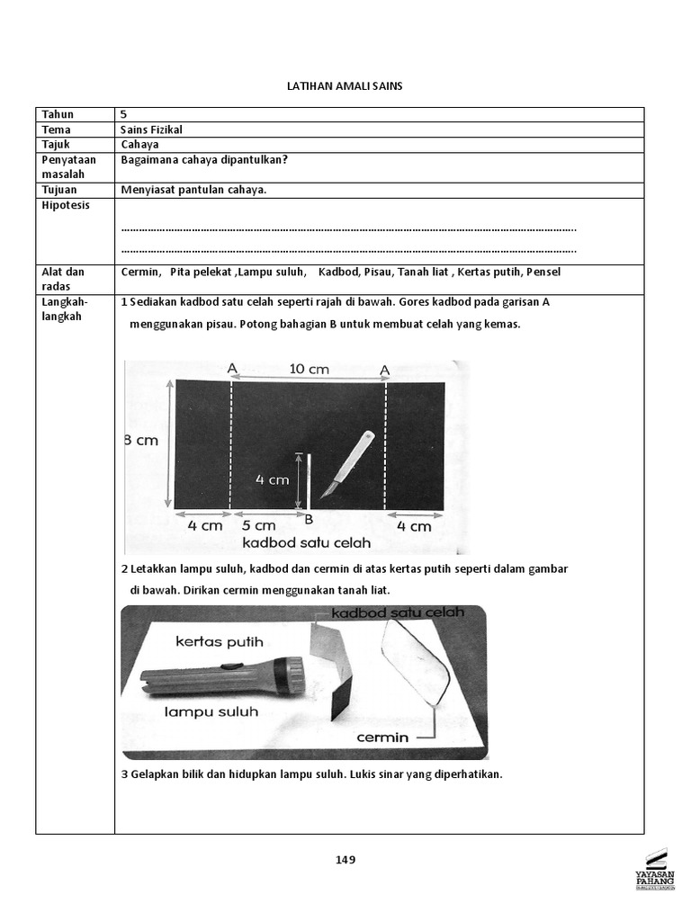 15-Latihan Amali Sains Tahun 5 | PDF