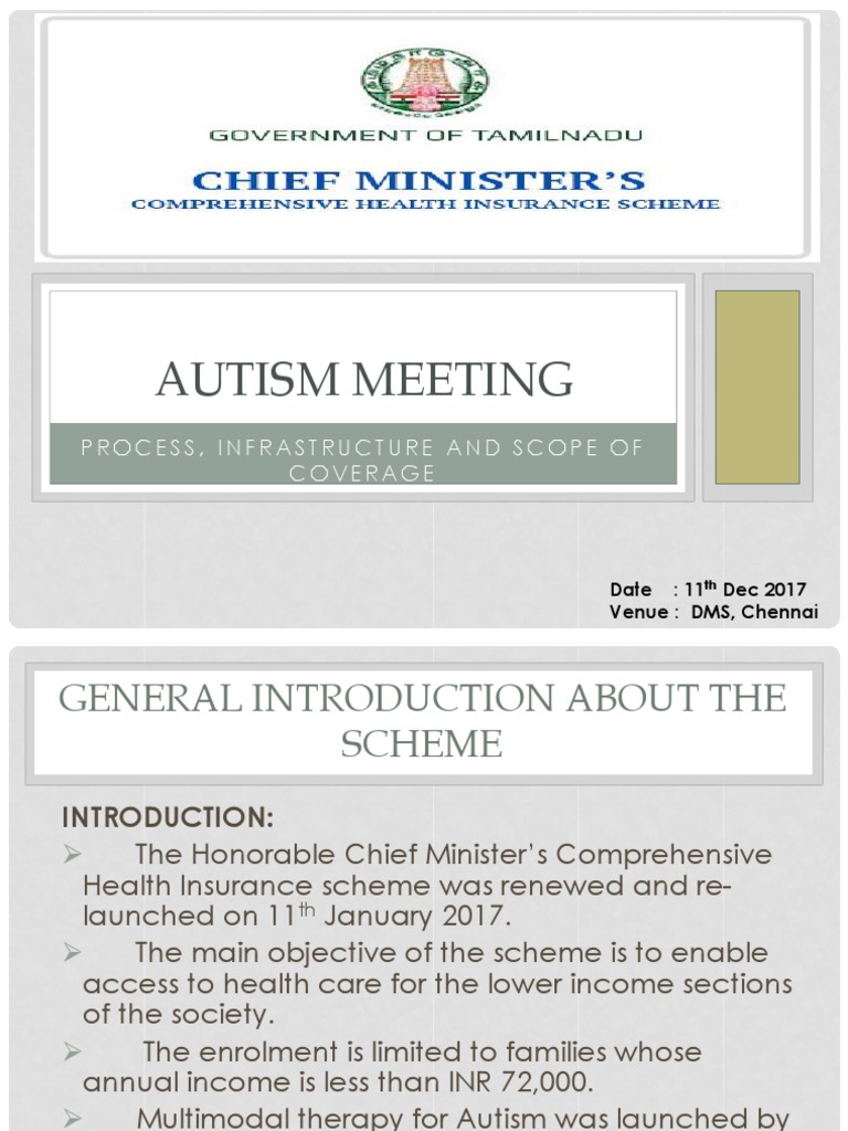 Autism Meeting: Process, Infrastructure and Scope of Coverage | PDF ...
