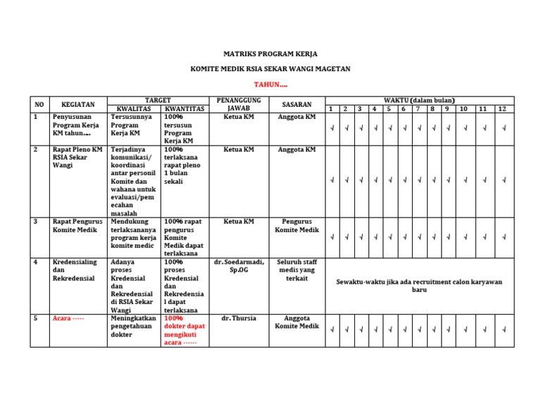 Matriks Program Kerja | PDF