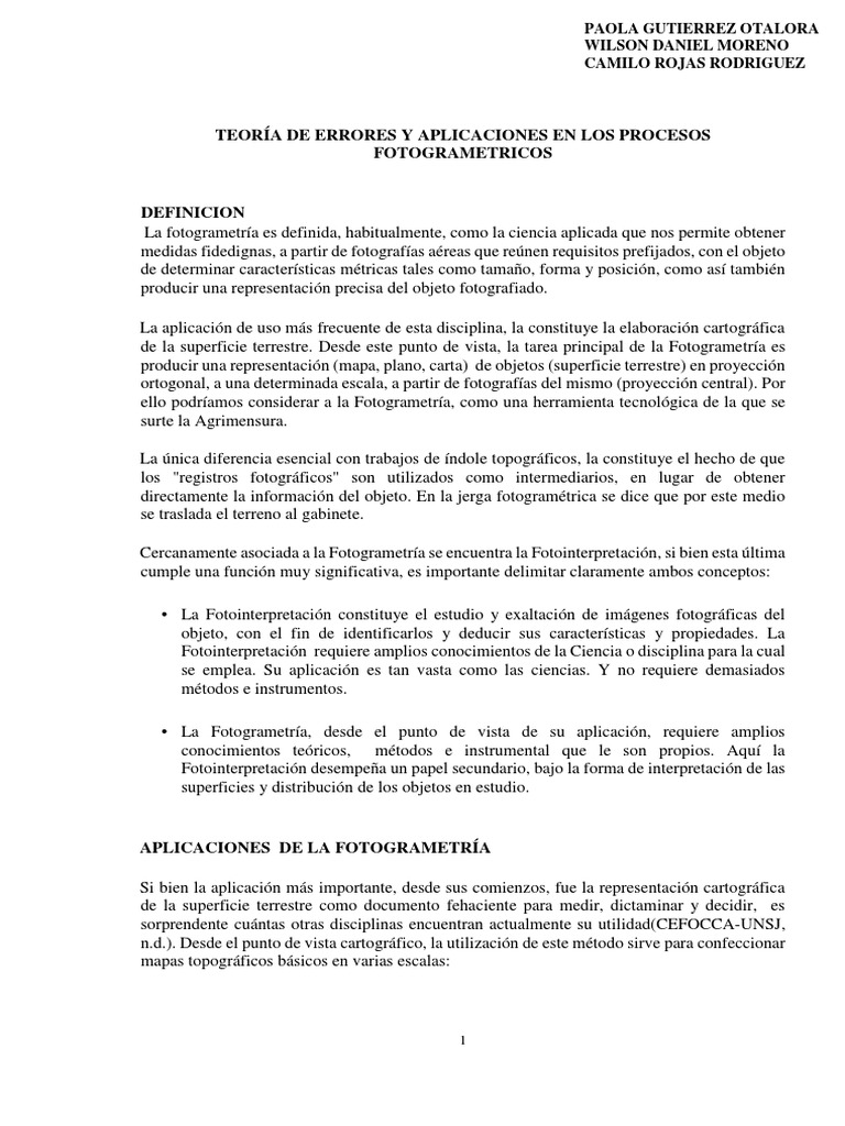 El Proceso Fotogrametrico | PDF | Mapa | Topografía