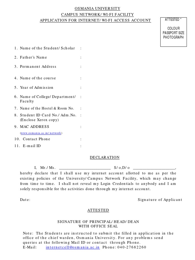 Osmania University Wi-Fi Access Application | PDF