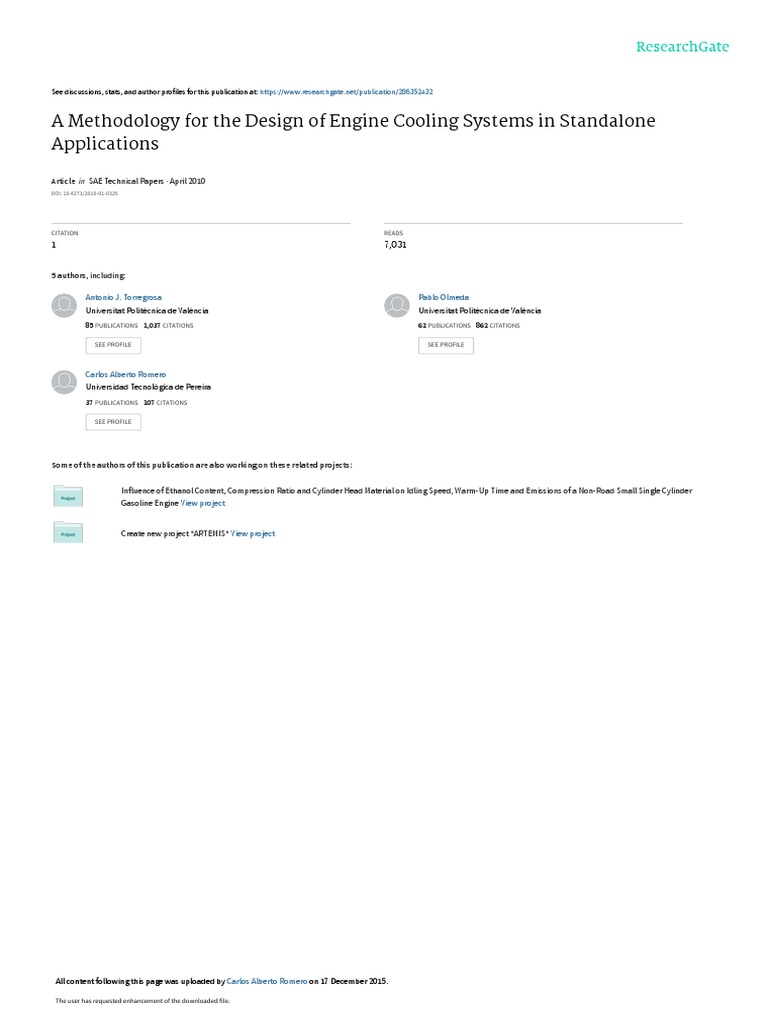 Design of Engine Cooling Systems | PDF | Radiator | Heat Transfer