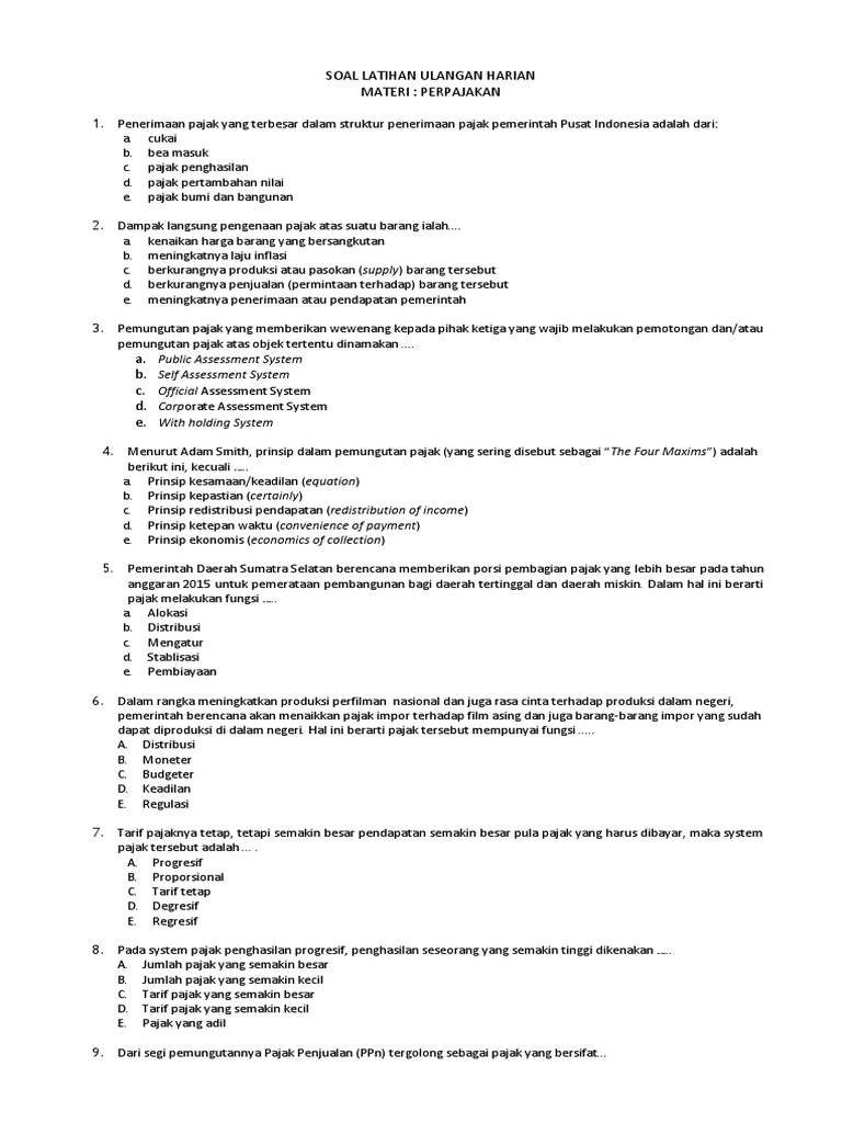 Soal Latihan Perpajakan | PDF
