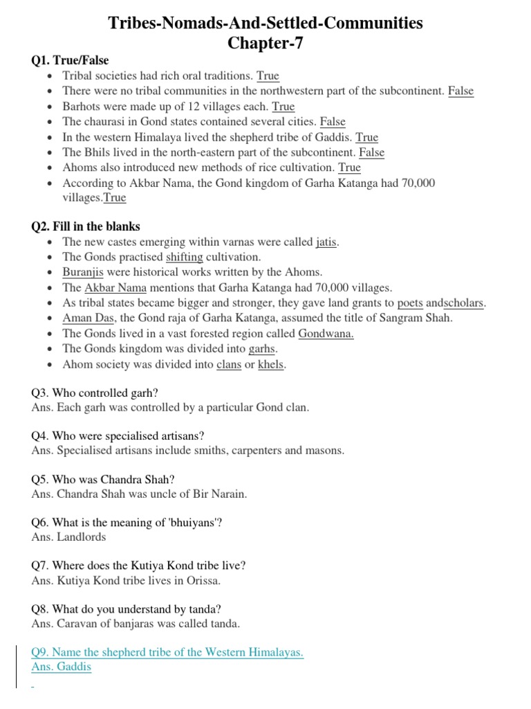 7 Social Science Tribes Nomads and Settled Communities | PDF | Pastoralism