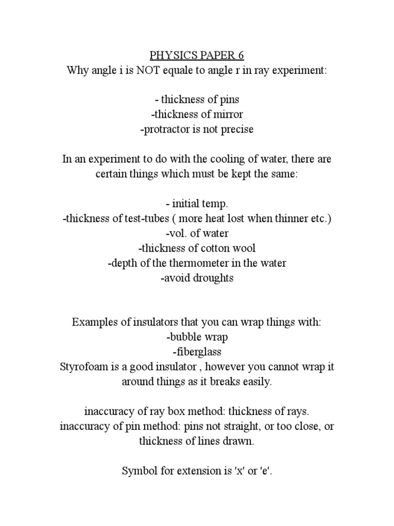 Physics Paper 6 | PDF | Pendulum | Electromagnetism