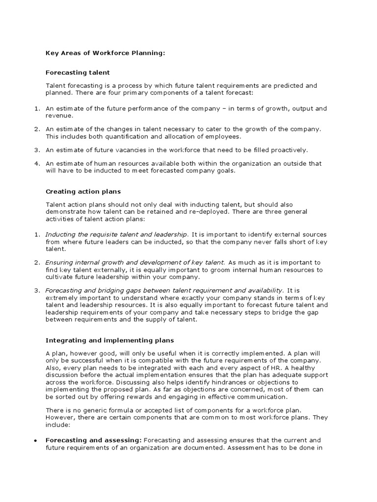 Key Areas of Workforce Planning | PDF | Market Segmentation | Marketing ...