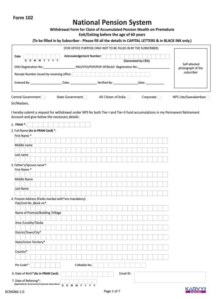 Premature Withdrawal Form - 102 | PDF | Annuity (European) | Identity ...