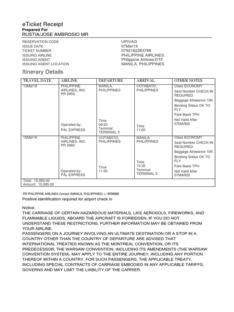 Ticket Pal - Rustia | Download Free PDF | Airlines | Aviation