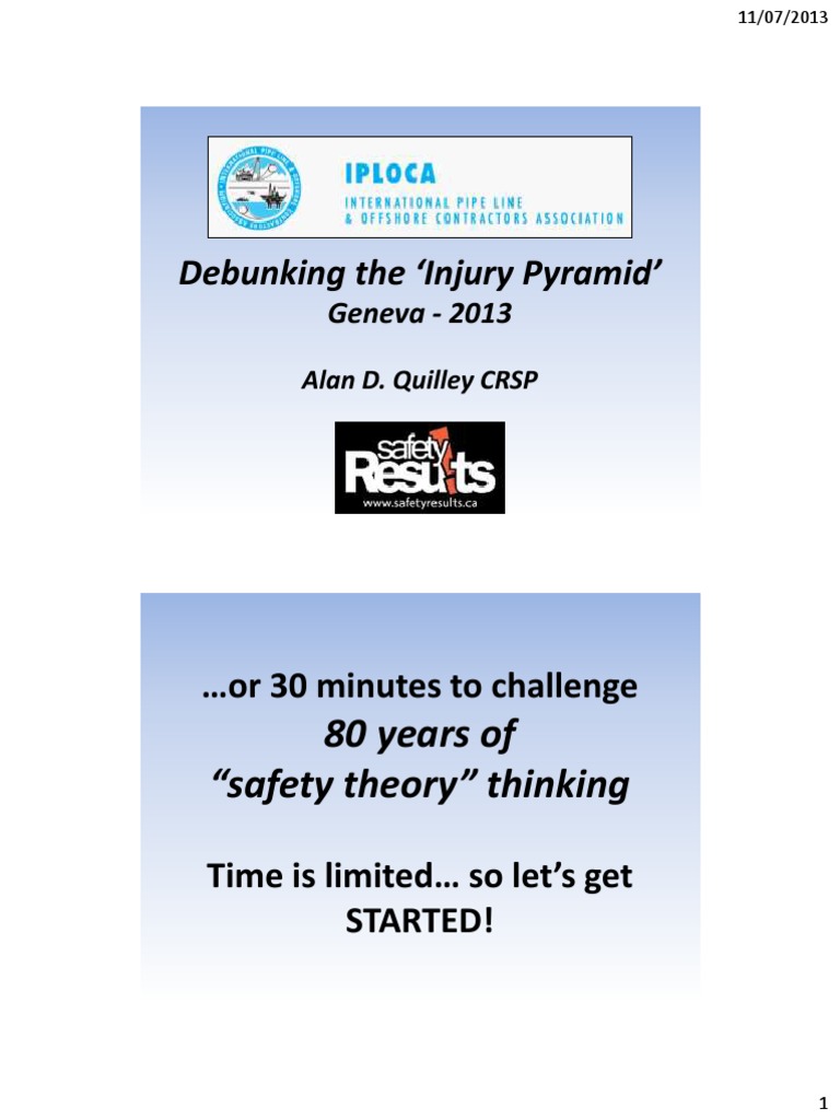 Debunking The Injury Pyramid': 80 Years of "Safety Theory" Thinking ...