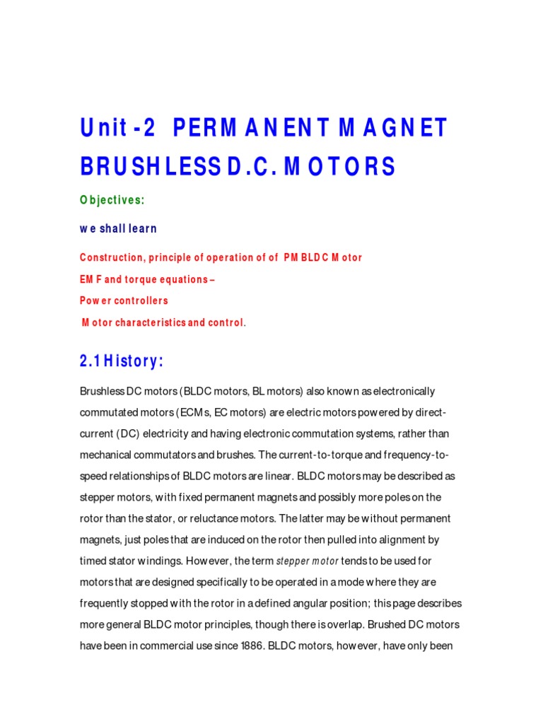 PMBLDC | PDF | Electric Motor | Electrical Components
