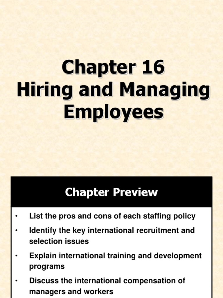 Hiring and Managing Employees | PDF | International Business | Human ...